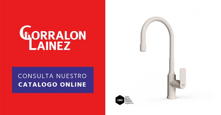 Griferia Monoc. Mesada Cocina Vasser, Agatha White | Corralón Láinez